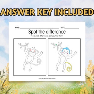 10 Easy Spot the Difference Worksheets for Prek and Kindergarteners ...