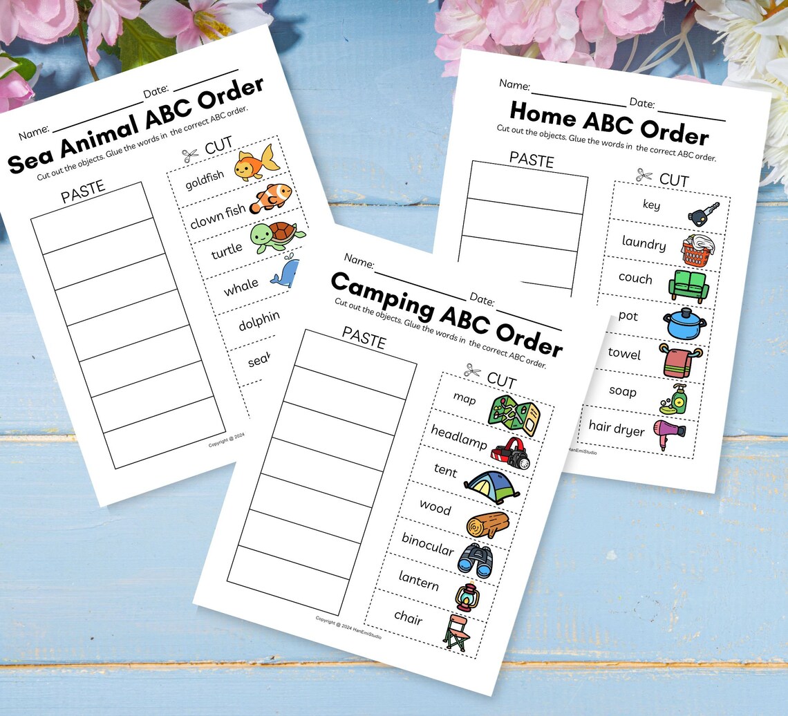 15-page ABC Order Worksheets for Ages 5-7; Printable Worksheets ...