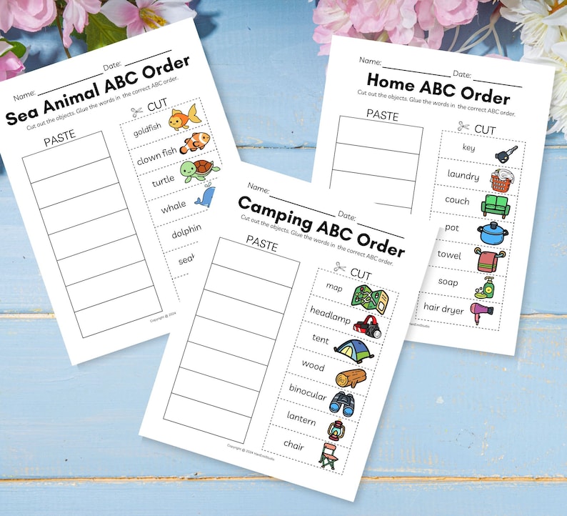 15-page ABC Order Worksheets for Ages 5-7, Printable Worksheets ...