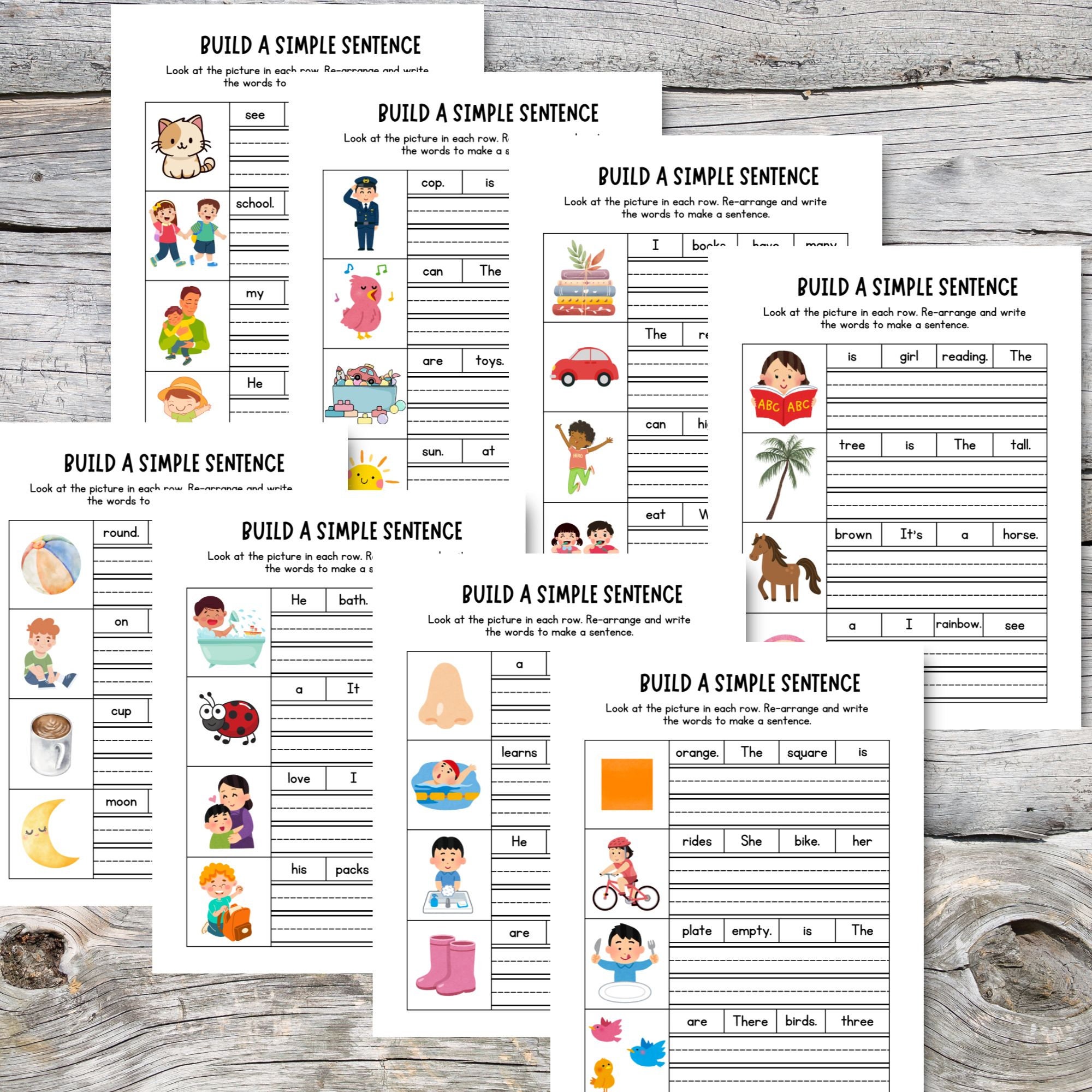 100 Build a Simple Sentence; 25 Page Worksheets; Sentence Correction ...