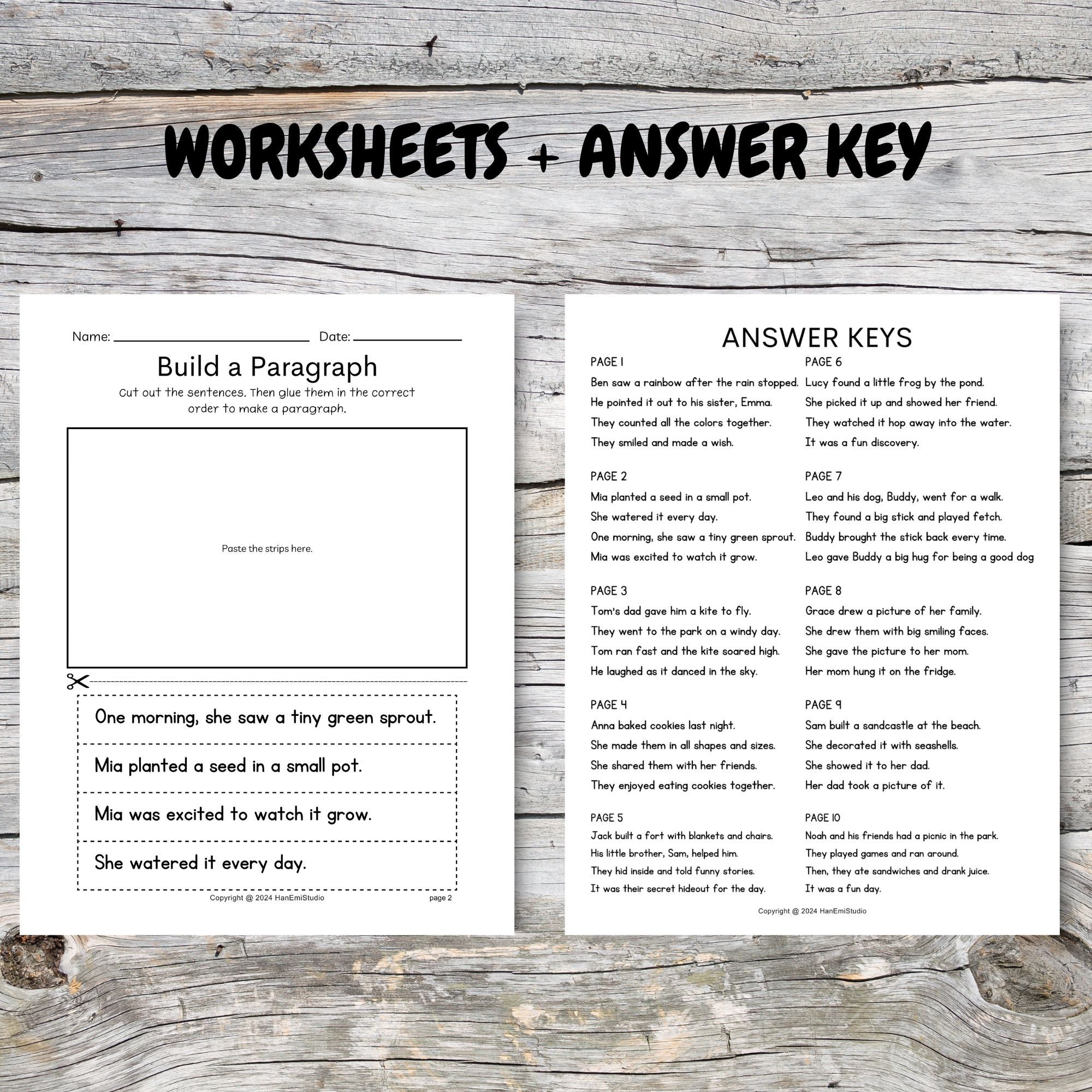 40-page Build a Simple Paragraph Worksheet; Fix the Sentence; Sentence ...