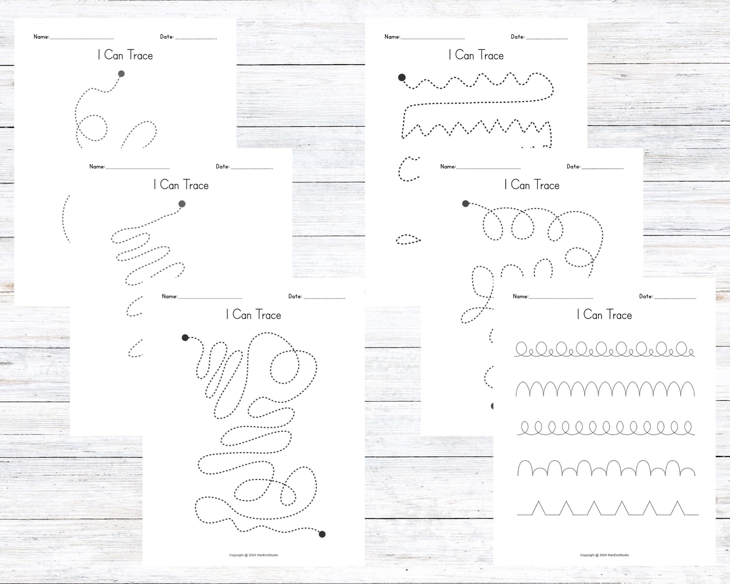 90 Page Tracing Worksheets for Ages 5-7; Tracing Practice Sheets ...