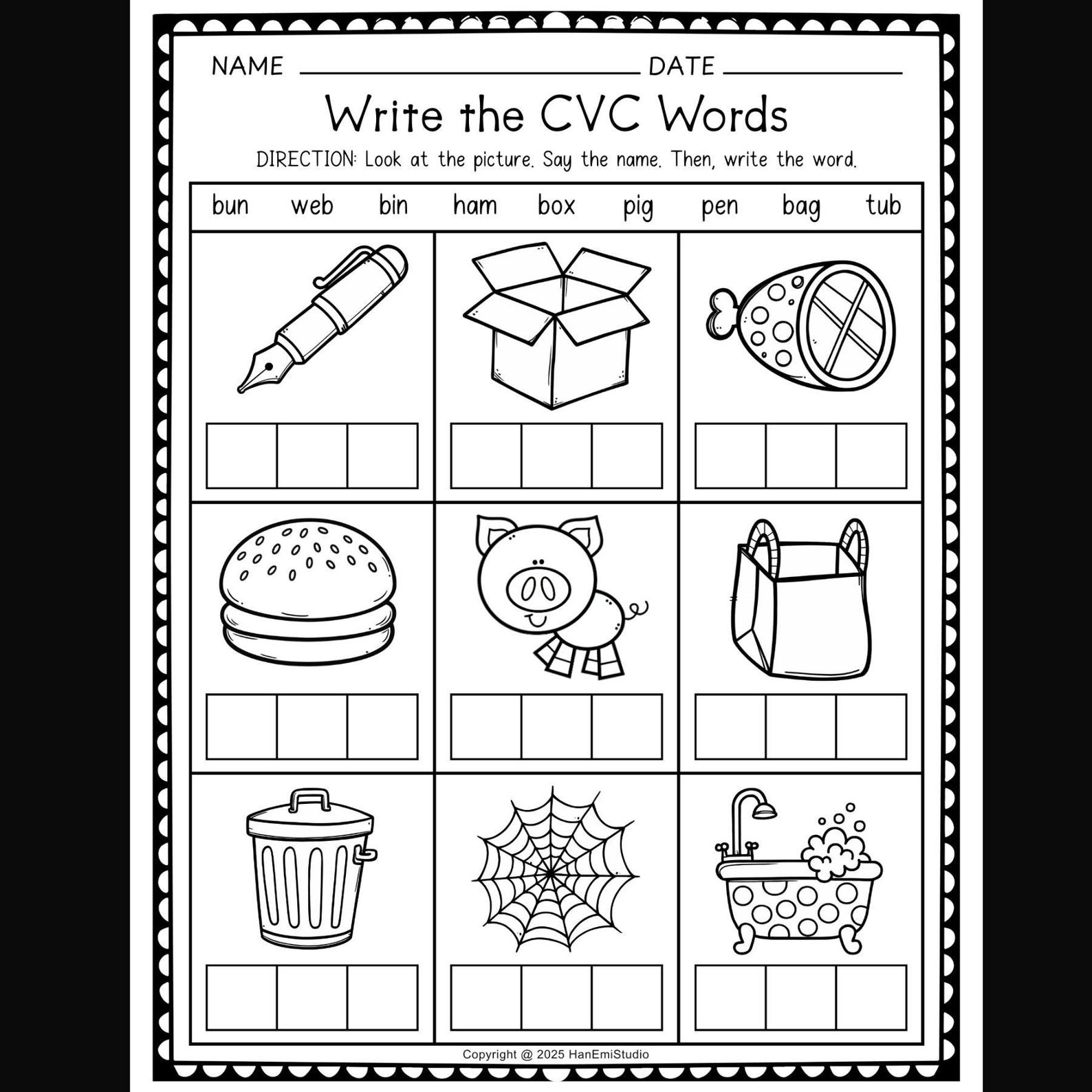 CVC Words Writing Practice Worksheets; CVC Worksheets; Sight Word ...