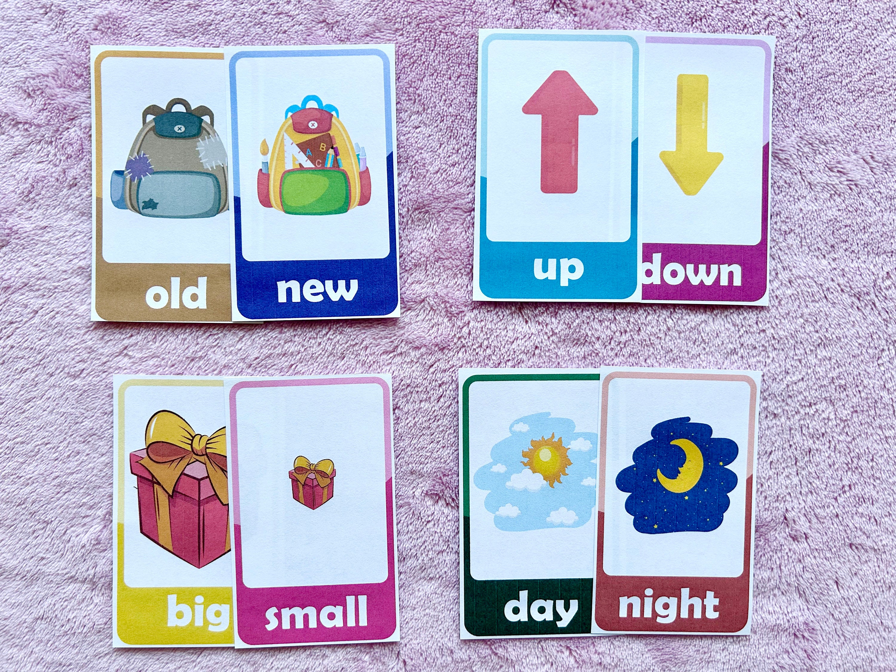 80 Opposite Flash Cards; Learn Opposites; Opposite Worksheet ...