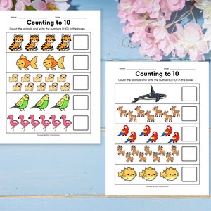 10 Counting Animal Worksheets Numbers 1 - 10; Counting Worksheets; Prek ...