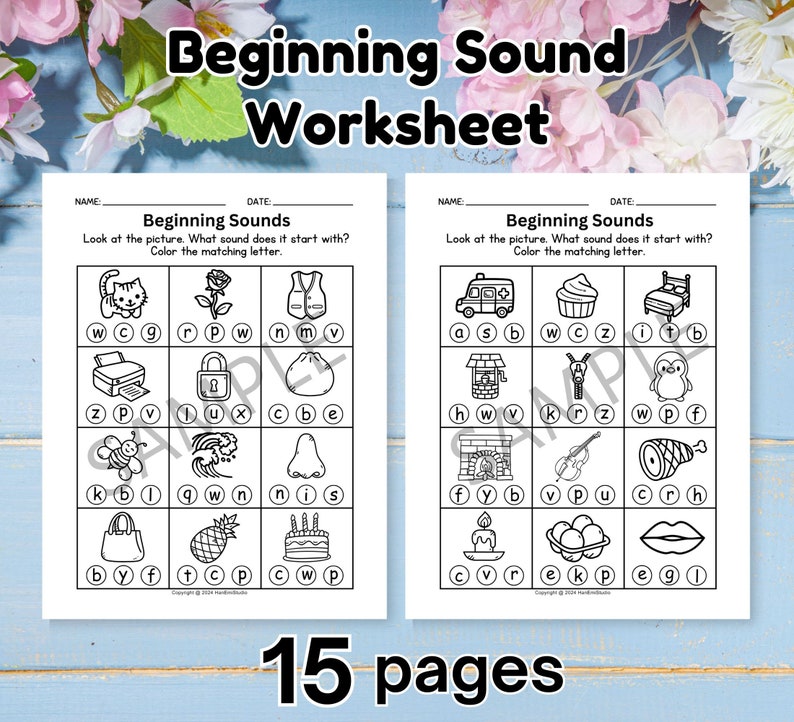 15-page Beginning Sound Worksheets; Prek Learning; Kindergarteners ...