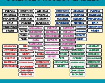 Science Fair Project Labels: 20 Printable B&W Labels (PDF) - Etsy