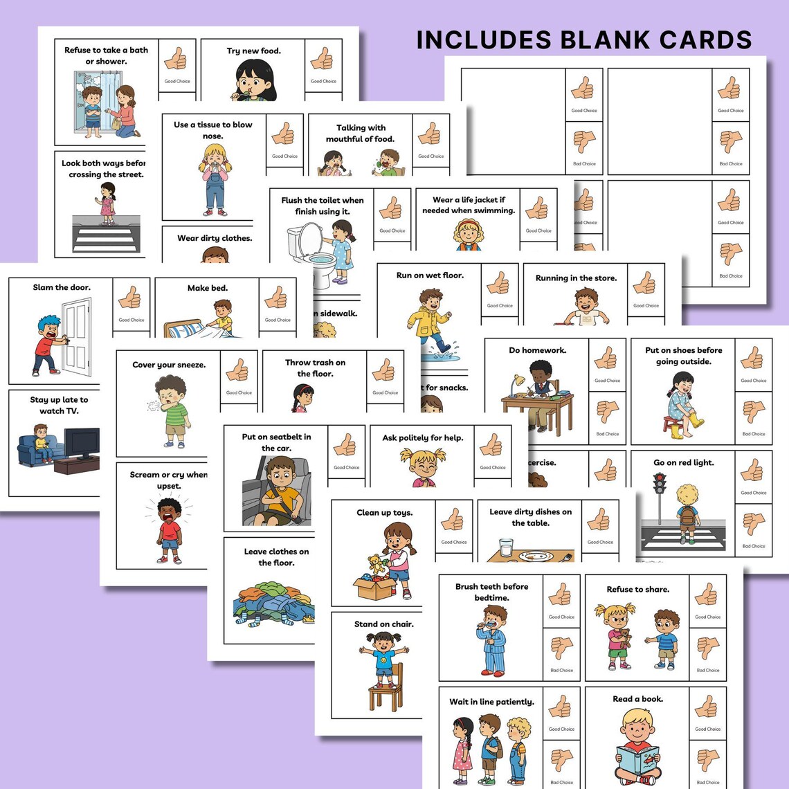 Good Choice Vs. Bad Choice Behavior Task Cards; Speech Therapy; ESL ...