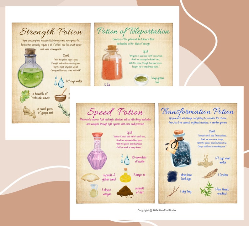 10 Mud Kitchen Potion Recipe Cards for Pretend Play; Outdoor Play ...