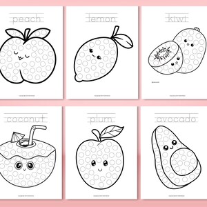 15-page Fruits Dot Marker Worksheets for Kids; Printable Coloring Book ...