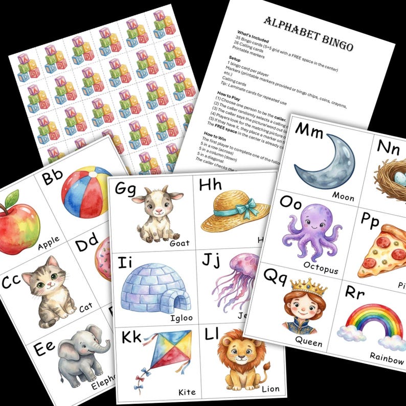 Alphabet Bingo Printable; ABC Game; Preschool Phonics Activity ...