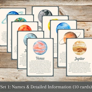 35 Planet and Solar System Flash Cards; Planets Flashcards; Solar ...