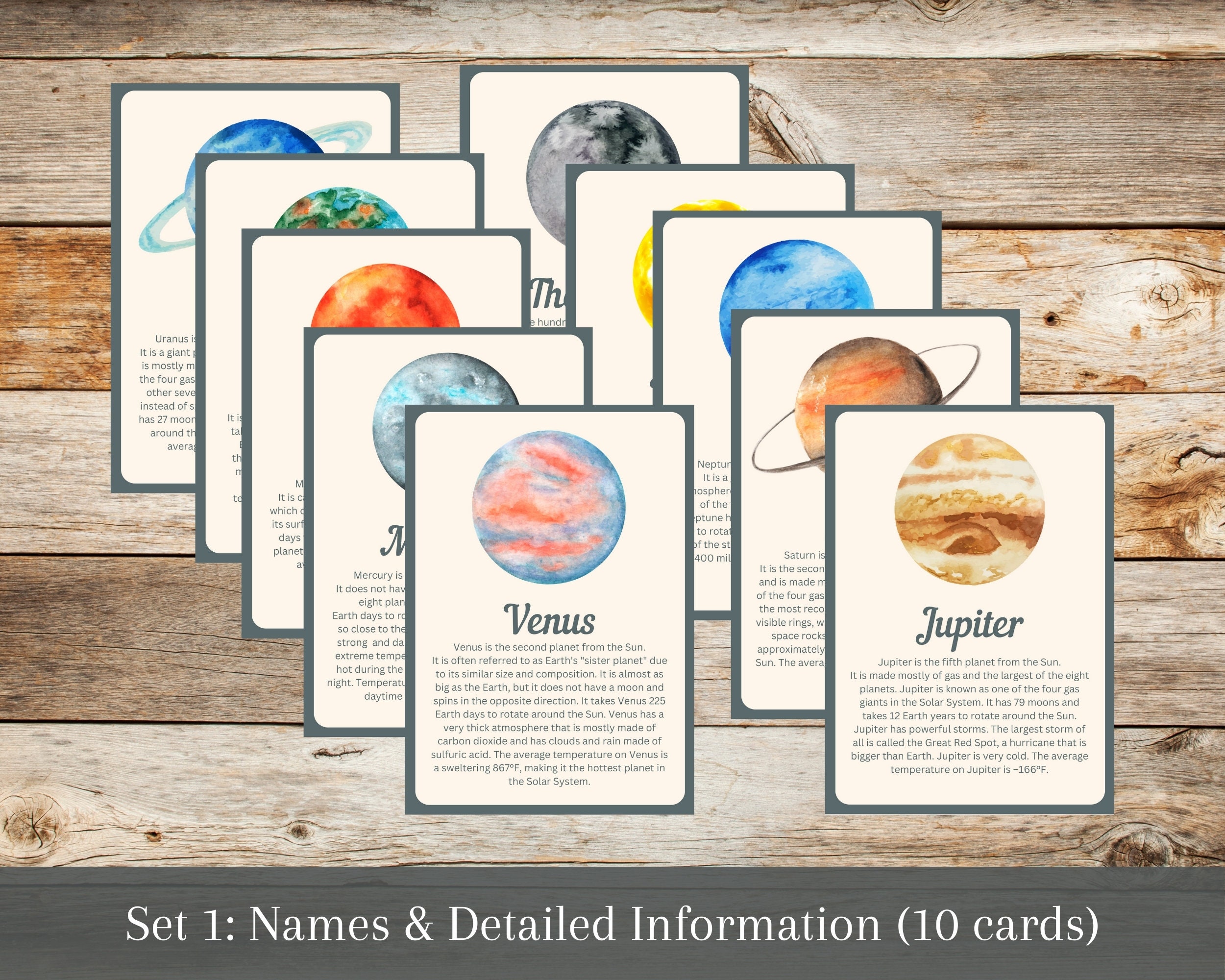 35 Planet and Solar System Flash Cards; Planets Flashcards; Solar ...