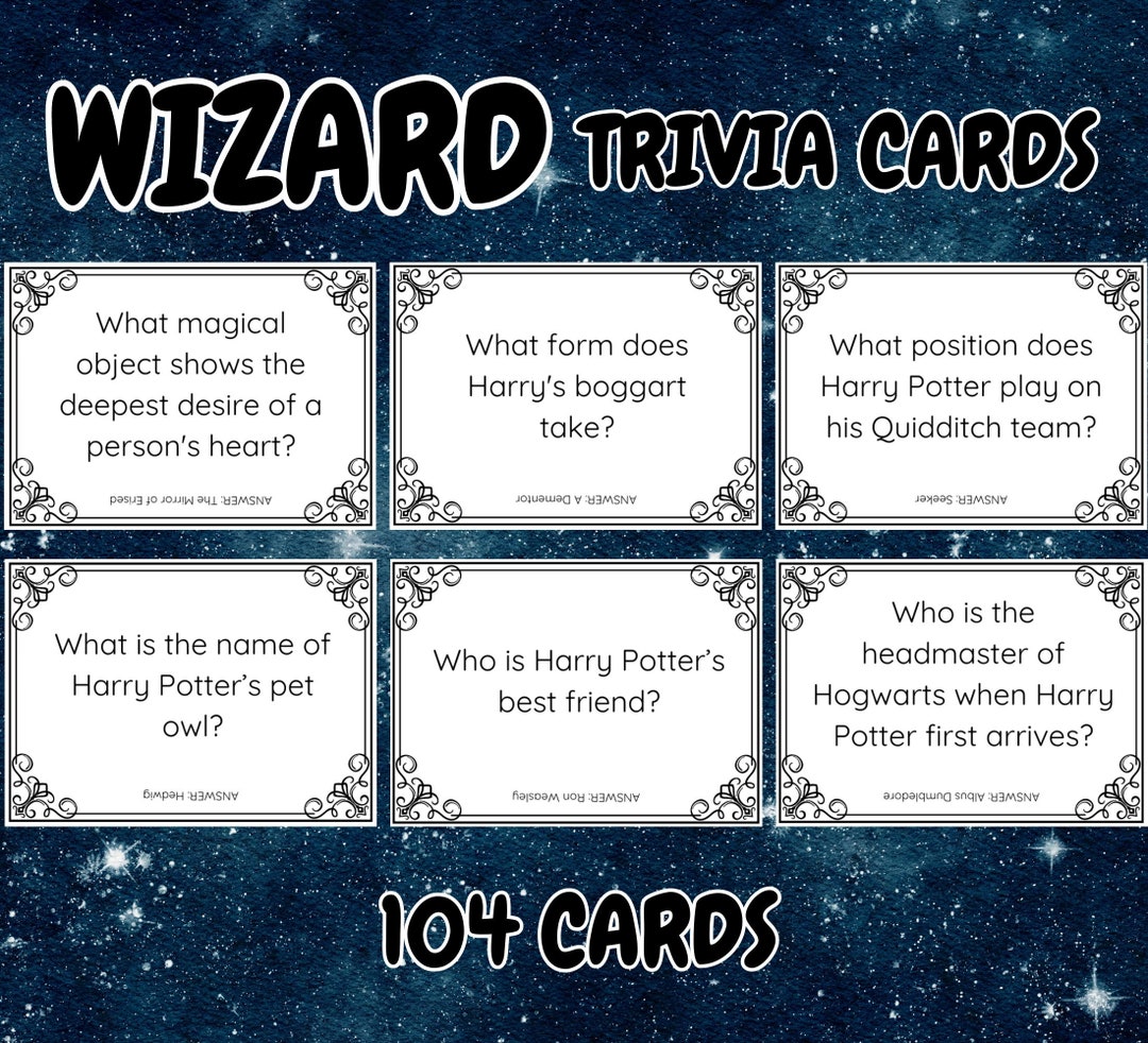 104 Potterhead Wizard Kids Trivia Cards; Movie Trivia; Family Movie ...