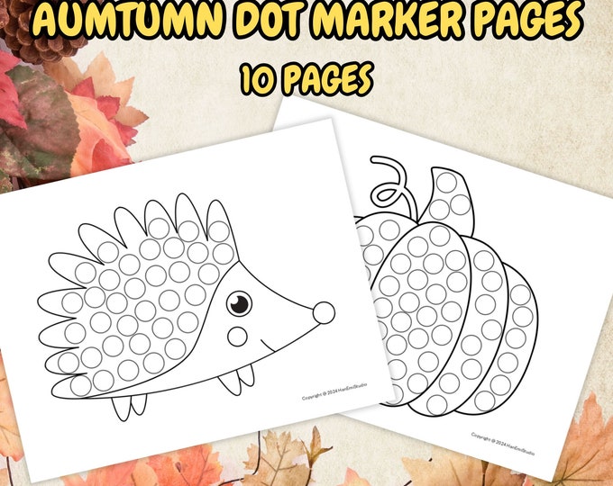 Fall Dot Marker Printable, Fall Do a Dot Activity, Dot Marker Coloring ...