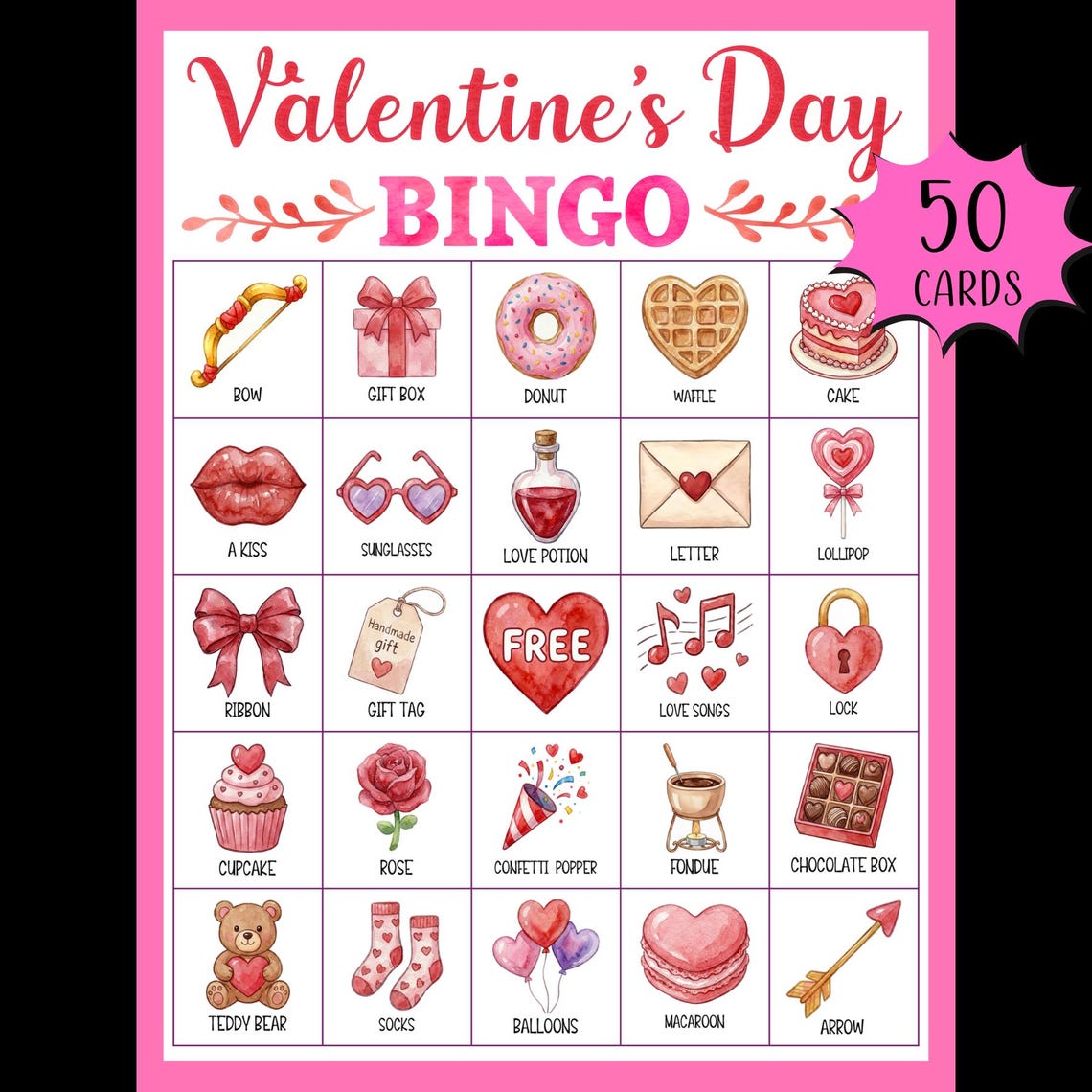 Valentine's Day Bingo Game for Kids; Printable Classroom Party Activity ...