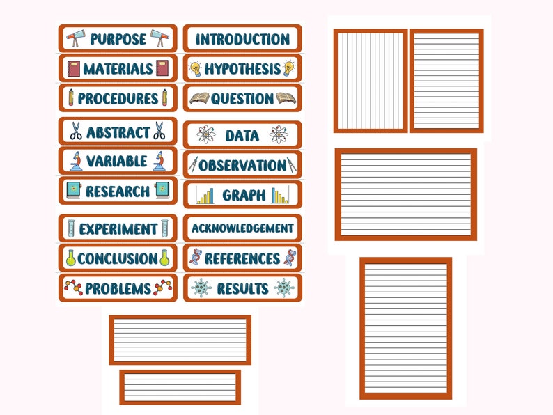 18 Science Fair Project Labels and 6 Writing Templates (available in 5 ...