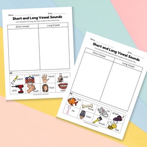 10 Page Short and Long Vowel Sorting Worksheets; Vowel Sorting ...