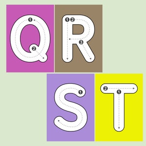 26 Alphabet Tracing Cards Upper Case Letters; Flash Cards; Handwriting ...