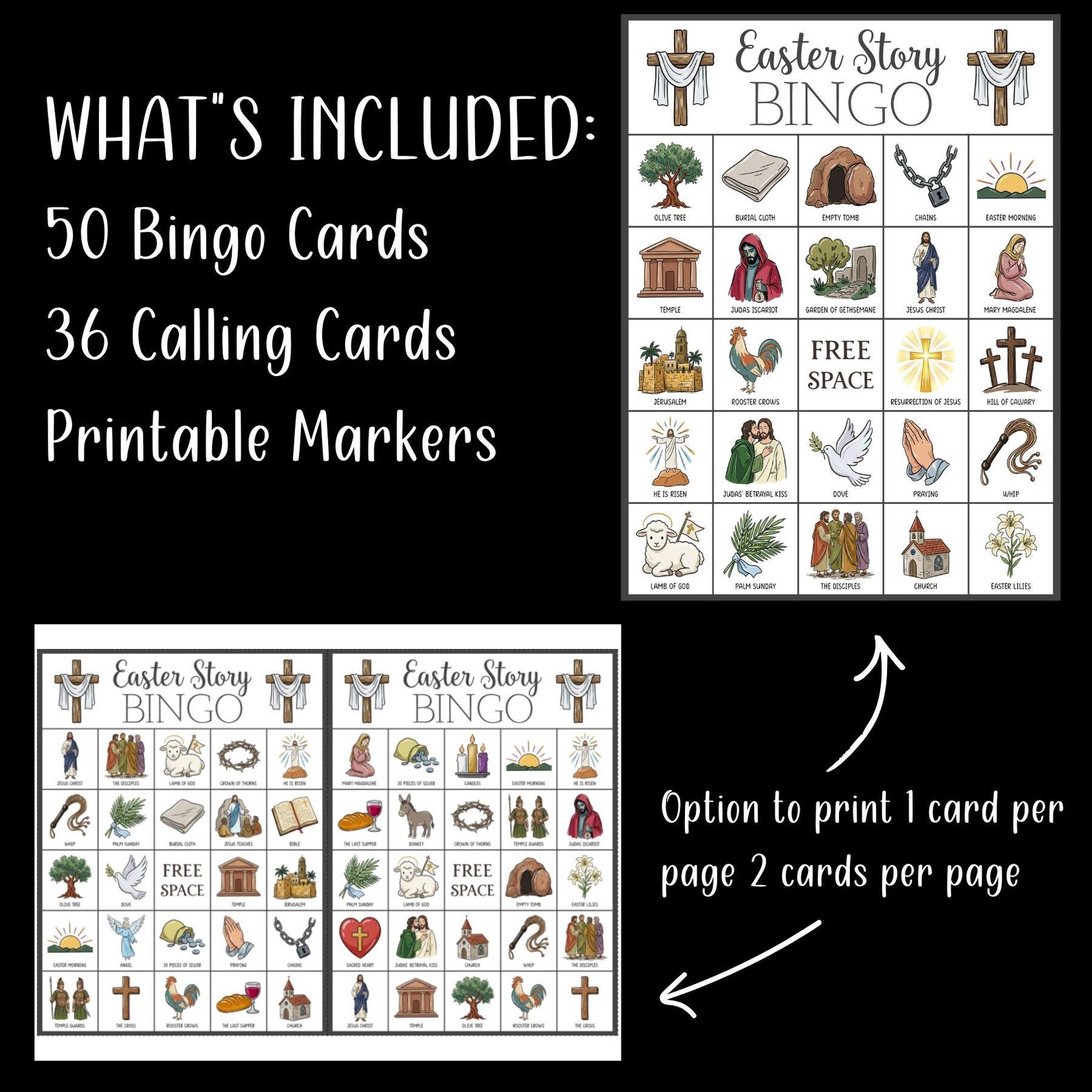 Easter Story Bingo Game Printable; Resurrection Bingo; He is Risen ...