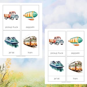 56 Transportation Vocabulary Flashcards for Kids; Kids Learning Flash ...