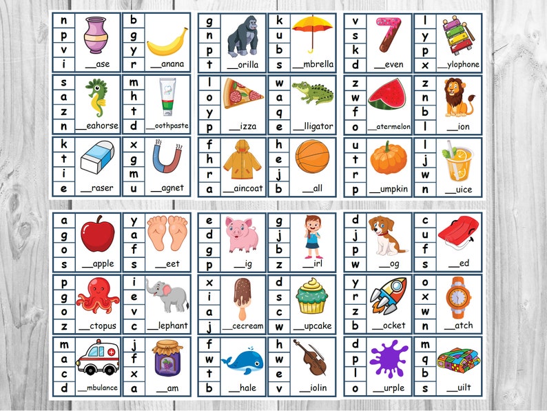 72 Beginning Sound Clip Cards; Beginning Sound Activity; Beginning ...