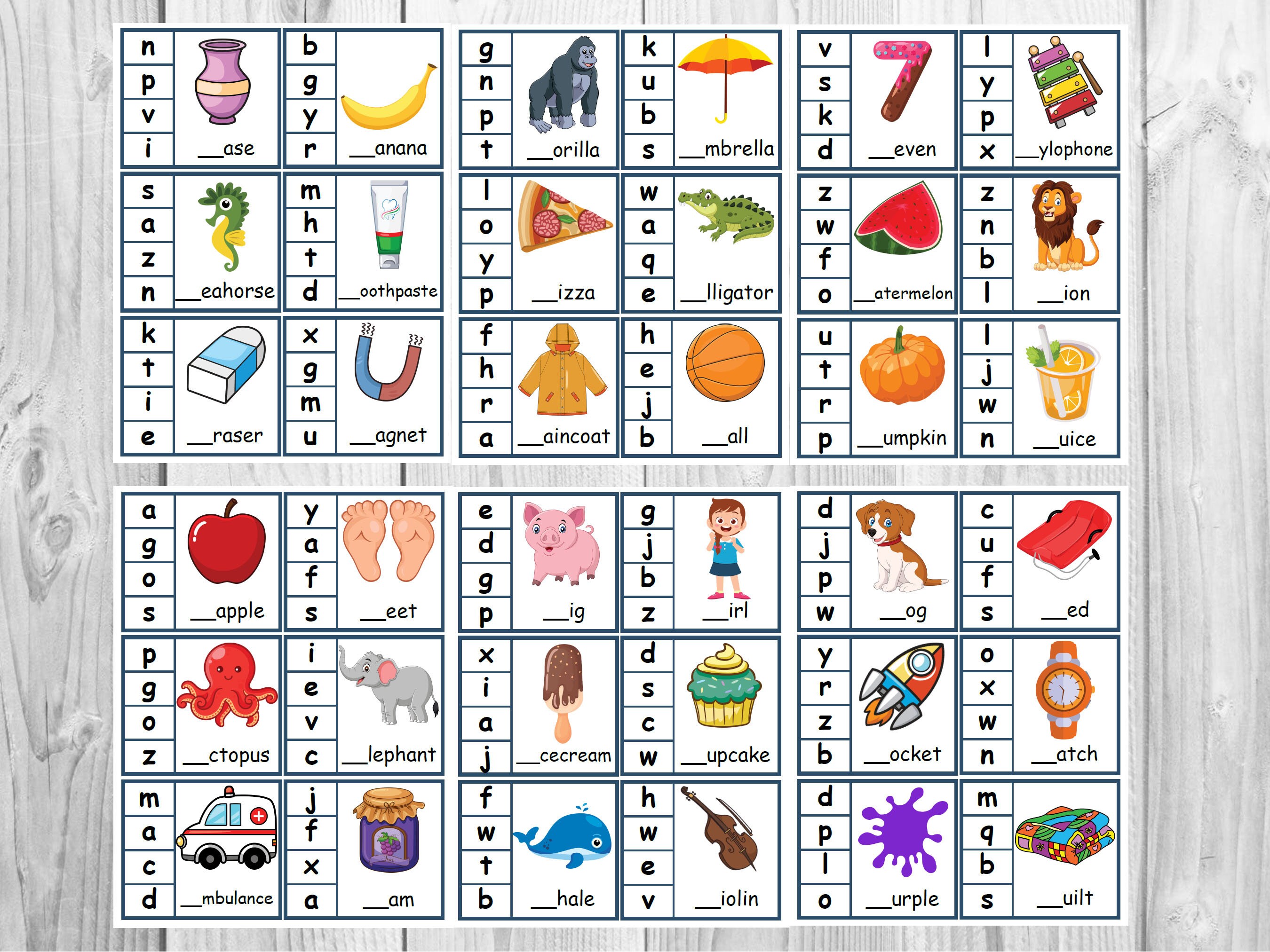 72 Beginning Sound Clip Cards; Beginning Sound Activity; Beginning ...