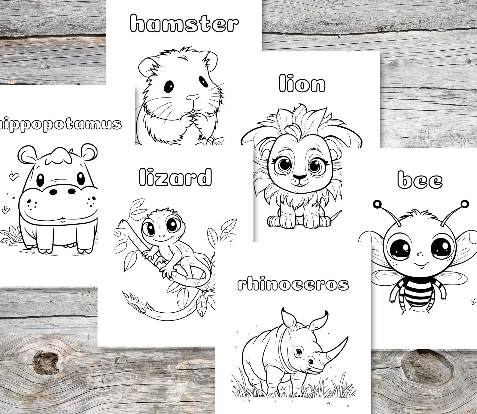 30 Animal Coloring Page for Kids; Printable Coloring Book; Kids ...