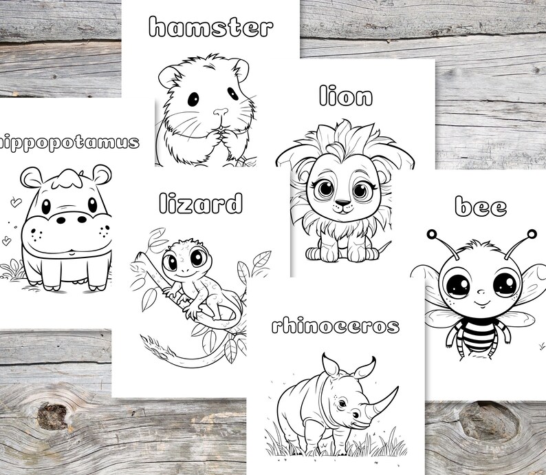30 Animal Coloring Page for Kids; Printable Coloring Book; Kids ...