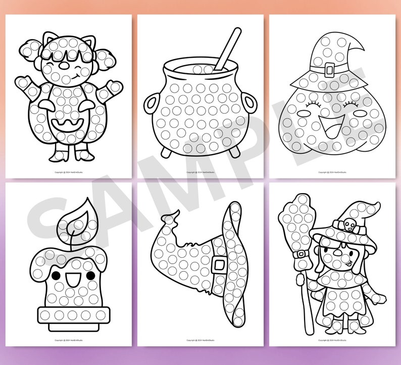 Halloween Dot Marker Worksheets for Kids; Dot a Dot; Kids Coloring ...