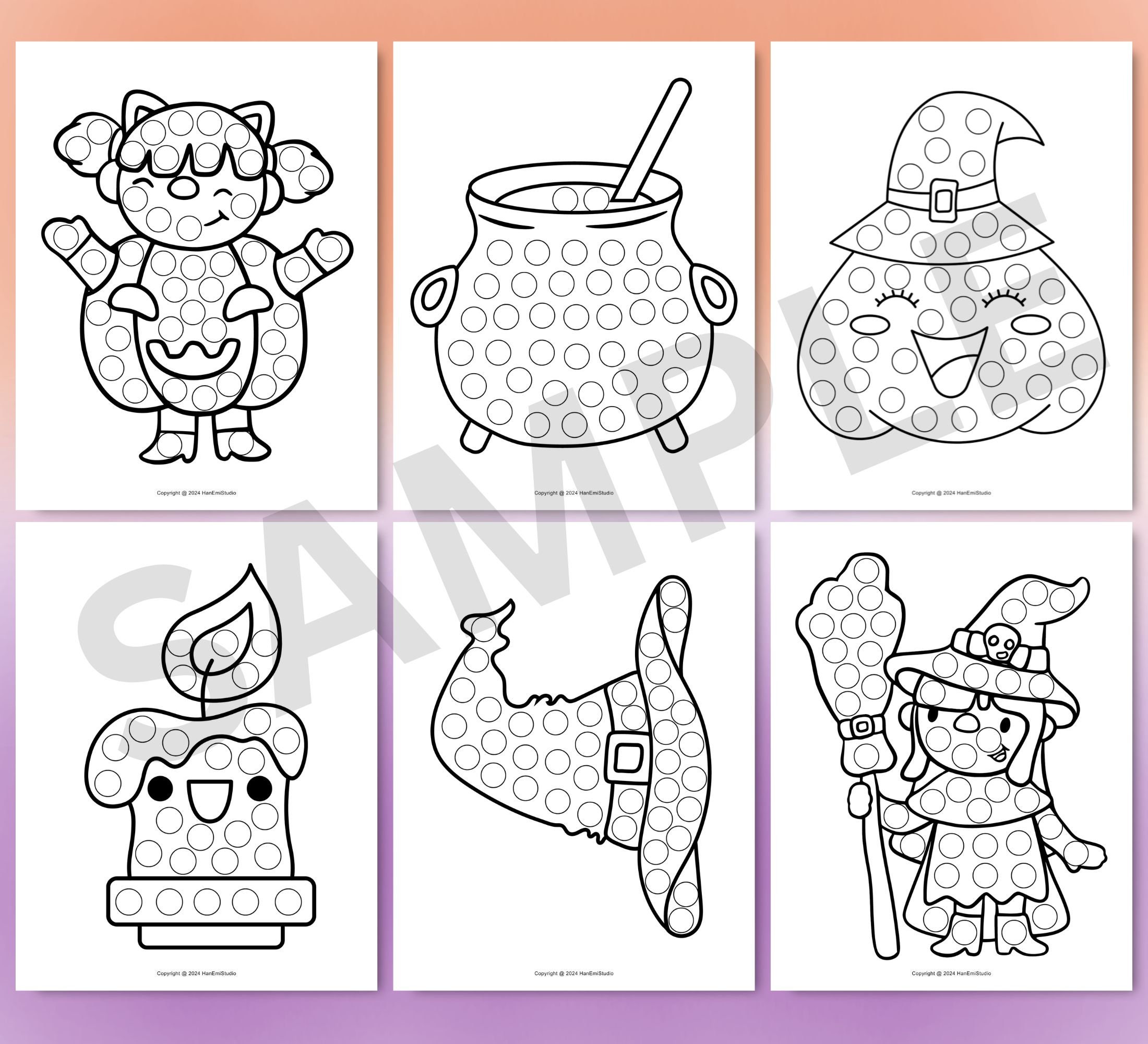 Halloween Dot Marker Worksheets for Kids; Dot a Dot; Kids Coloring ...
