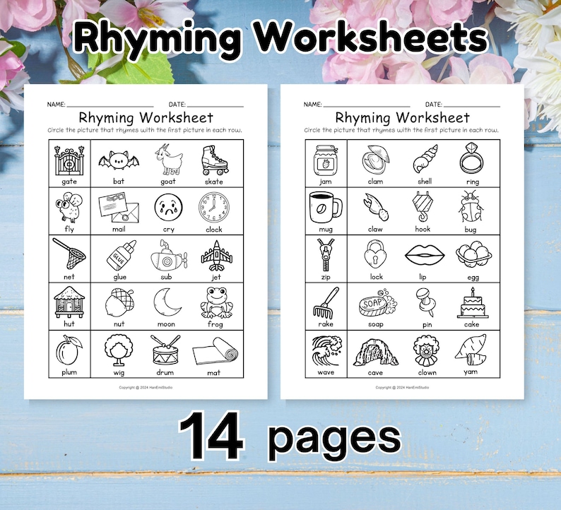 Rhyming Worksheets; Rhyming Practice Sheets; Phonics Worksheets; Letter ...