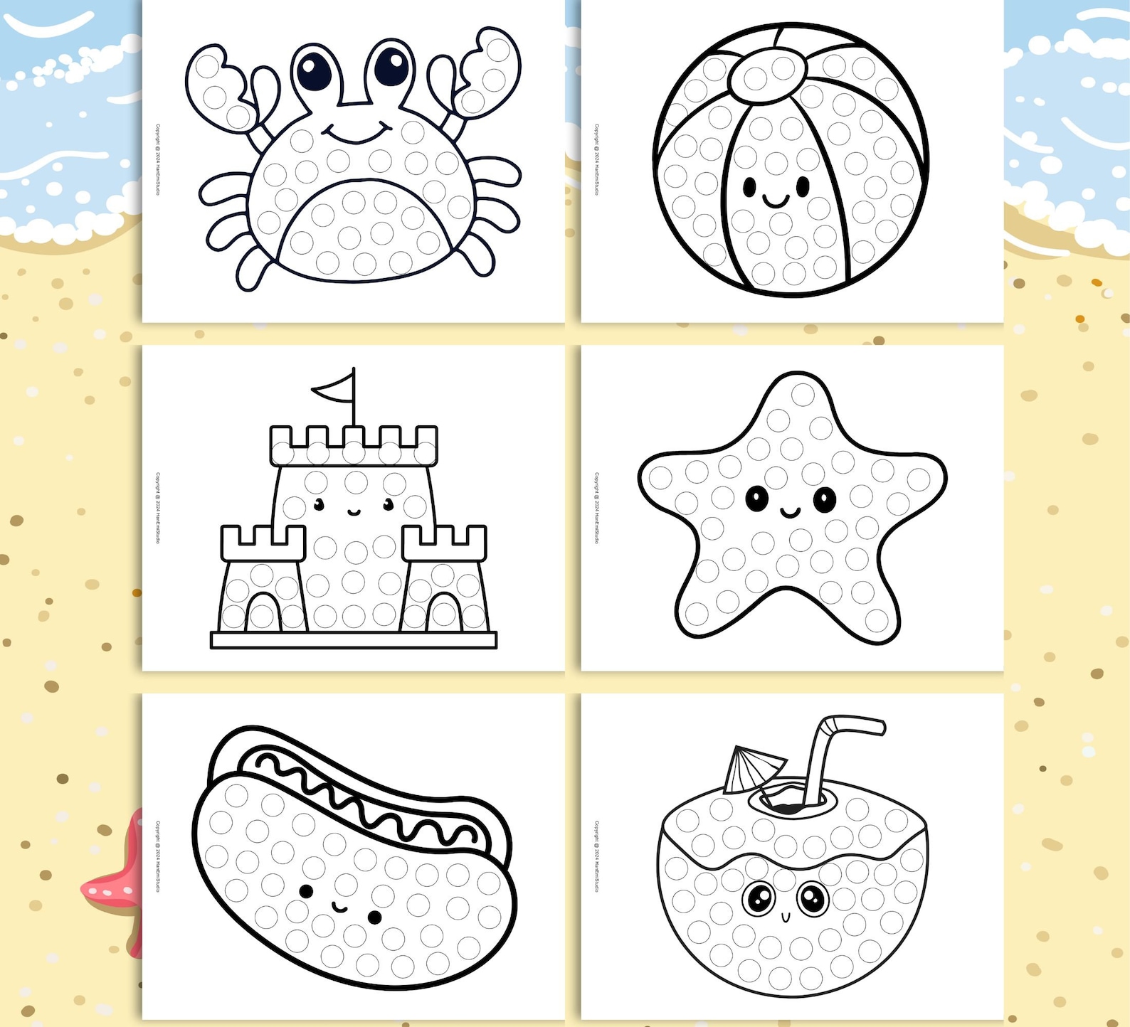 30-page Summer Dot Marker Worksheets for Kids; Summer Do-a-dot ...