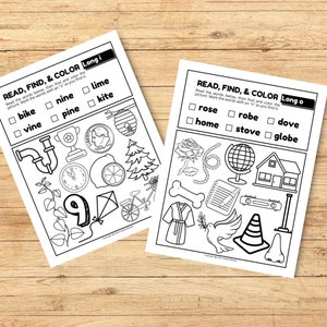 10 Page Read Find Color Short and Long Vowels; 4 – 6 Years Old; Prek ...