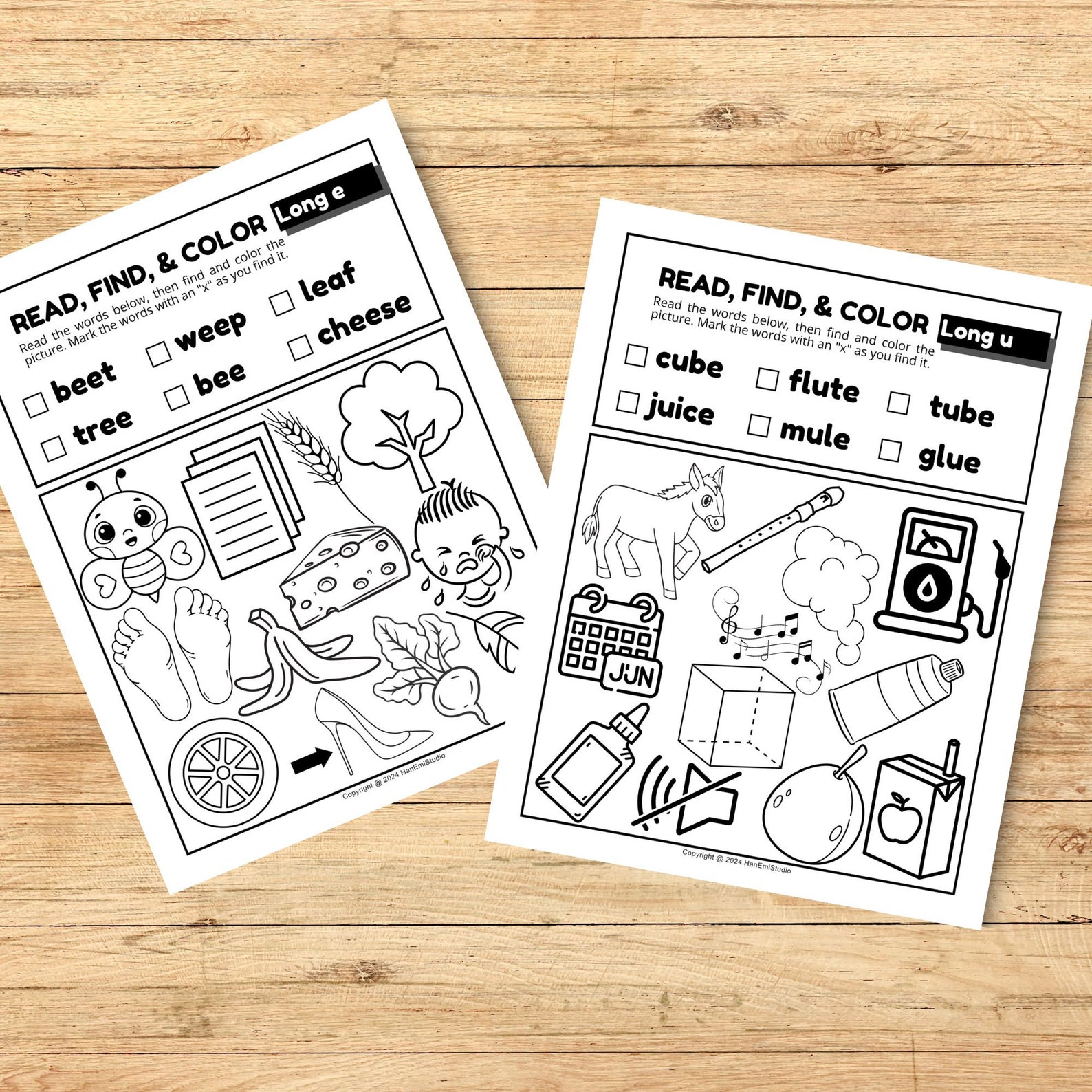 10 Page Read Find Color Short and Long Vowels; 4 – 6 Years Old; Prek ...
