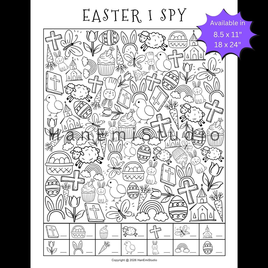 Easter I Spy Game Printable; Spring Activity Sheet; Easter Story Game ...
