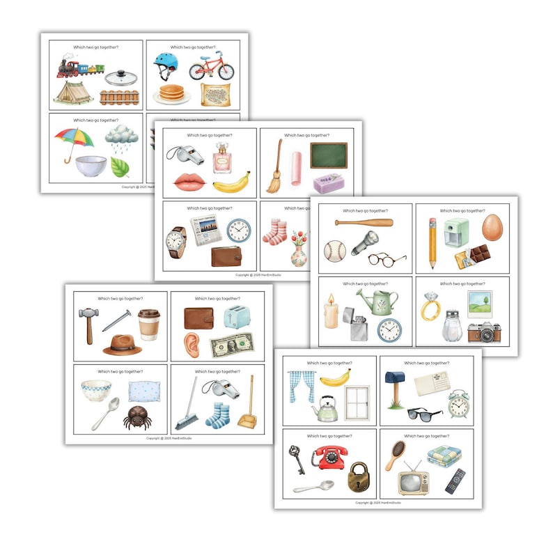 What Belongs Together? Association Task Cards; Speech Therapy; Special ...