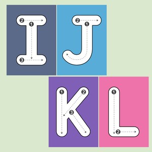 26 Alphabet Tracing Cards Upper Case Letters; Flash Cards; Handwriting ...