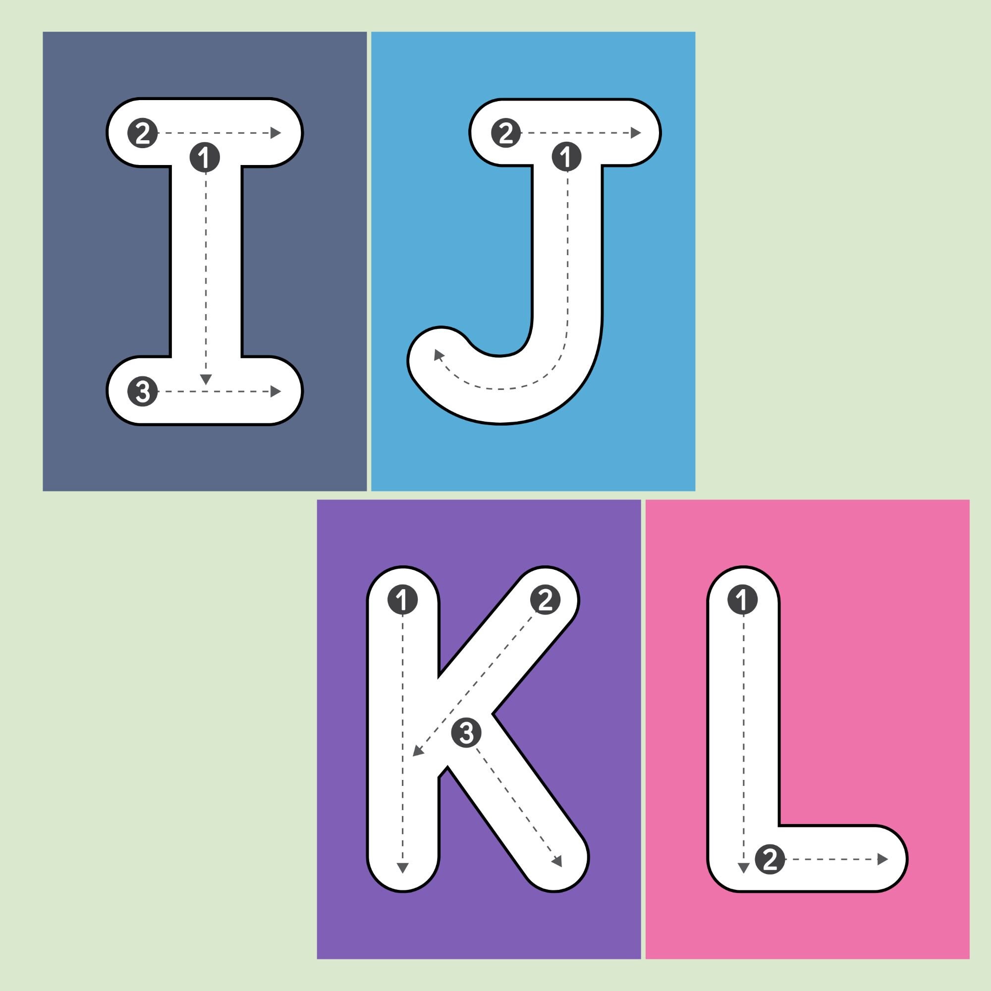 26 Alphabet Tracing Cards Upper Case Letters; Flash Cards; Handwriting ...