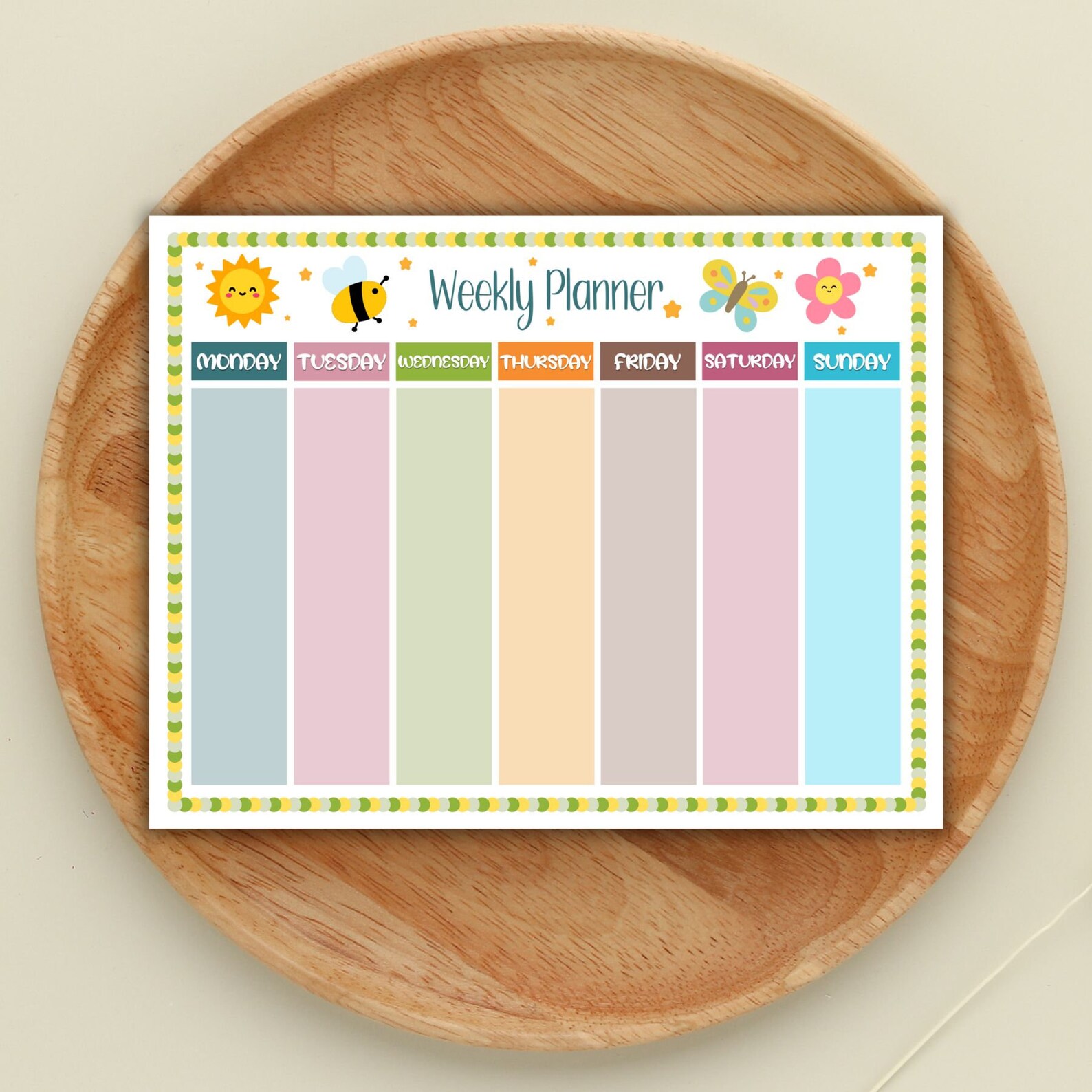 Printable Kids Weekly Planner| Weekly Schedule for Kids| Children ...