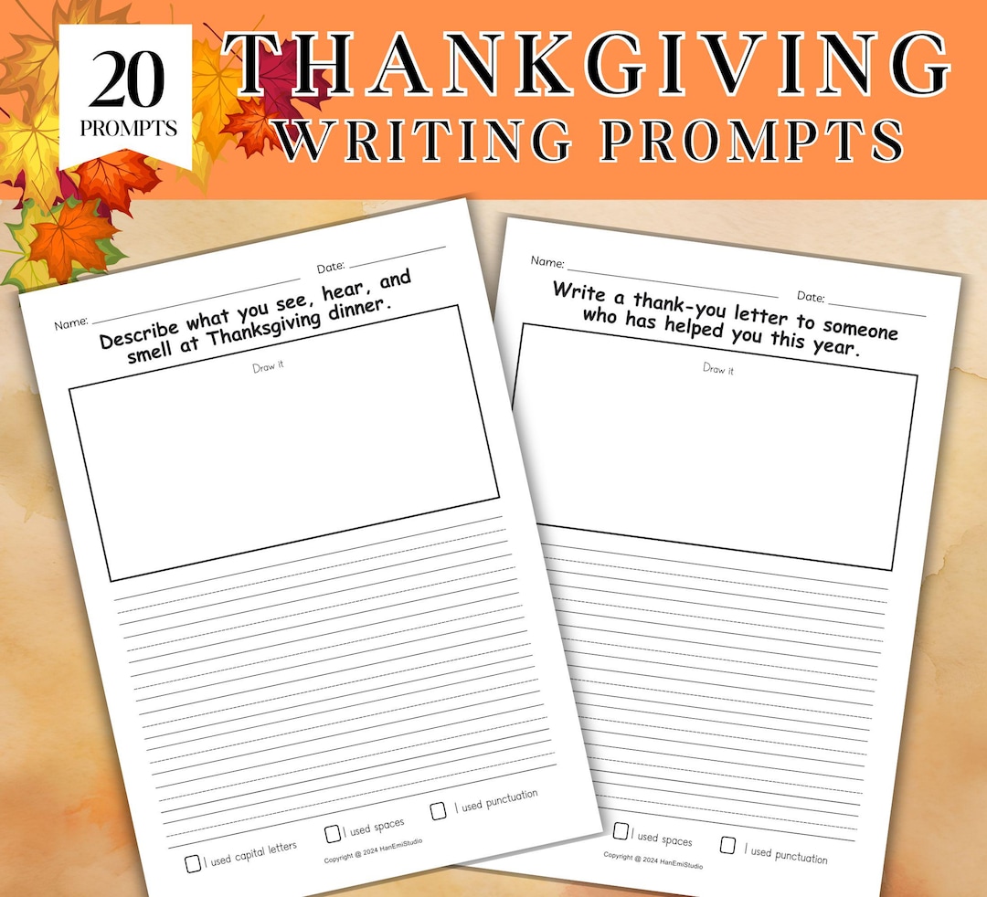 20 Thanksgiving Writing Prompts for Kids; Creative Writing for Kids ...