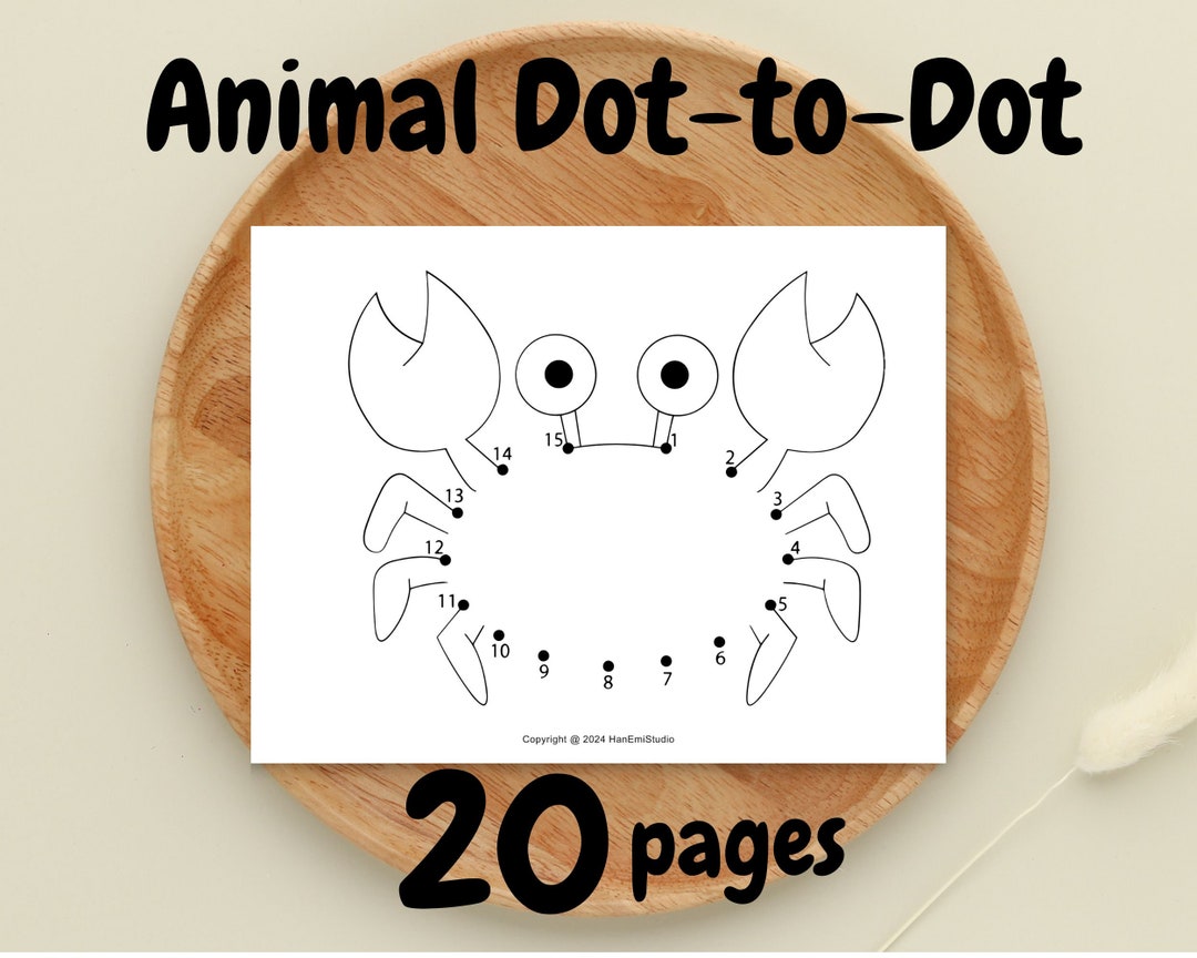 20 Page Animal Dot to Dot Worksheets; Dot to Dot Coloring Page ...