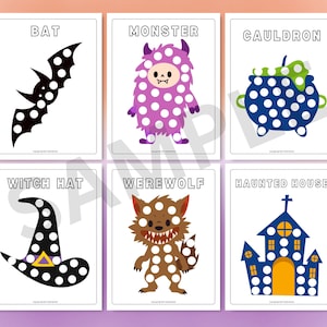 15 Halloween Dot Marker Worksheets for Kids; Dot a Dot Page; Halloween ...