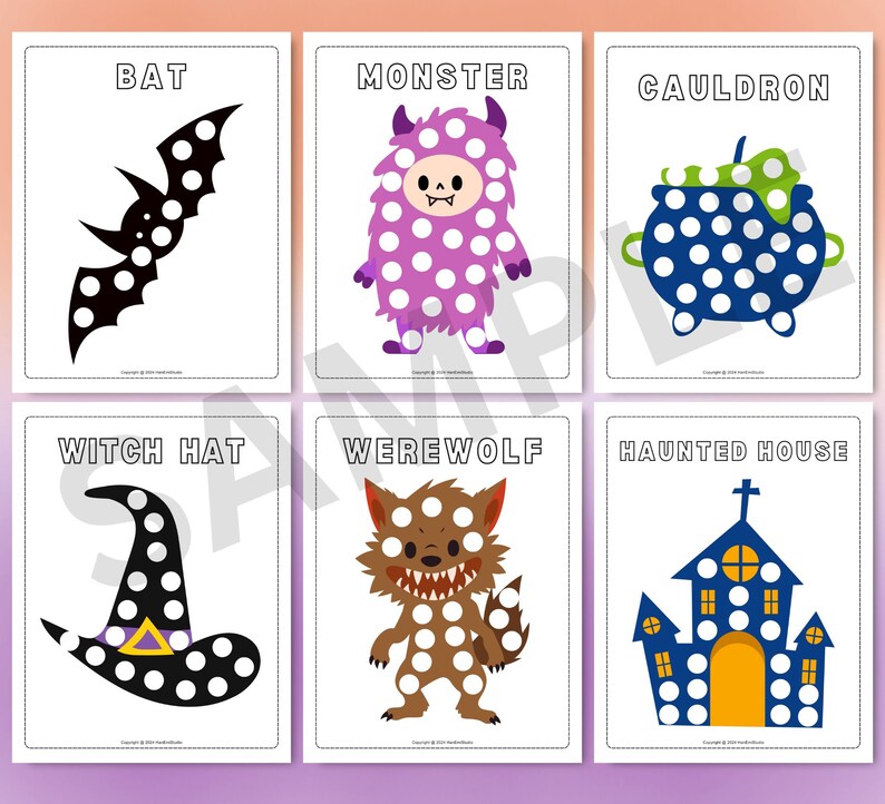 15 Halloween Dot Marker Worksheets for Kids; Dot a Dot Page; Halloween ...