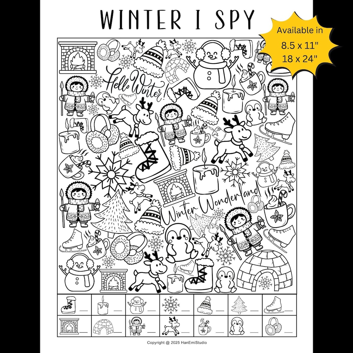 Winter I Spy Game Printable; Printable Winter Game for Kids; Winter ...
