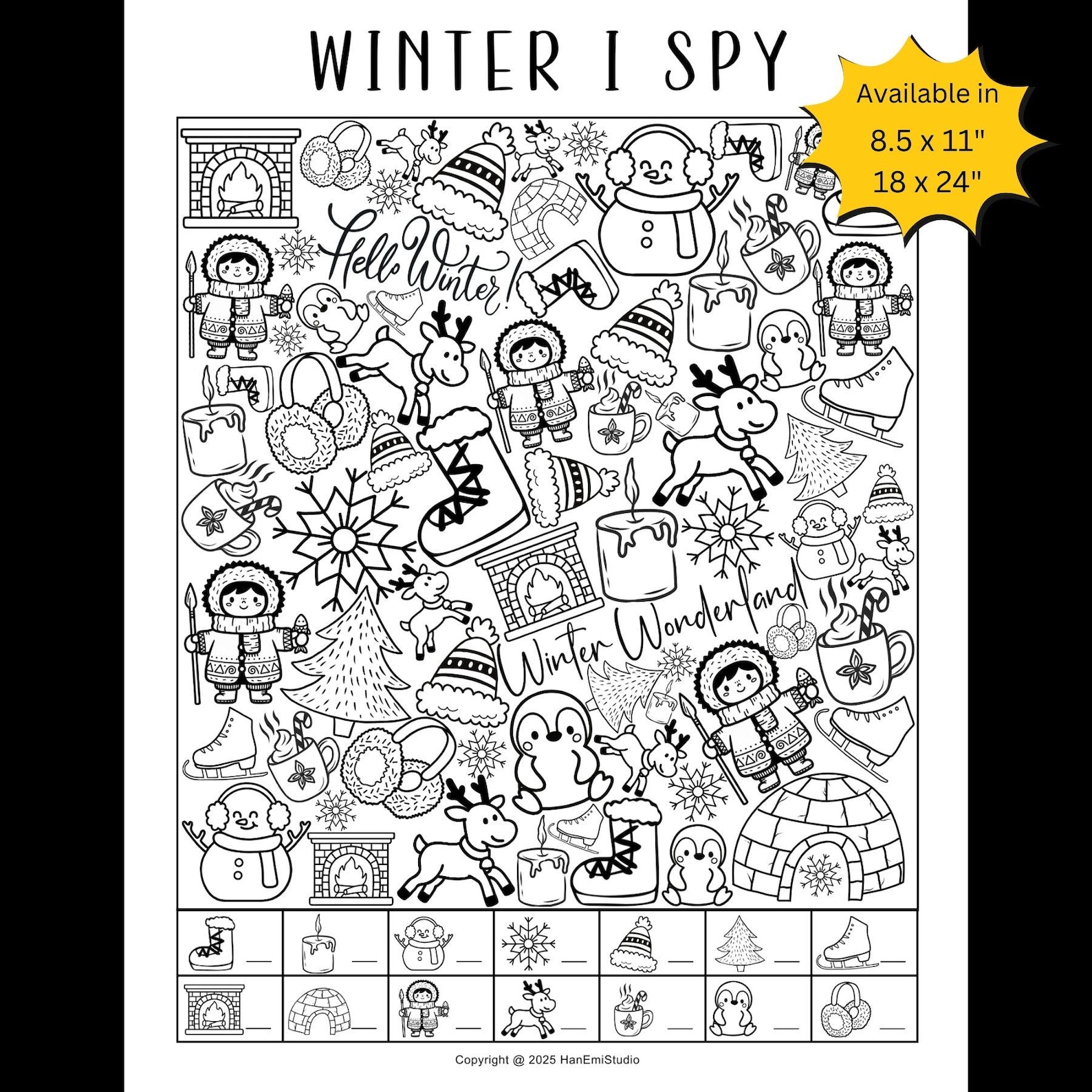 Winter I Spy Game Printable; Printable Winter Game for Kids; Winter ...