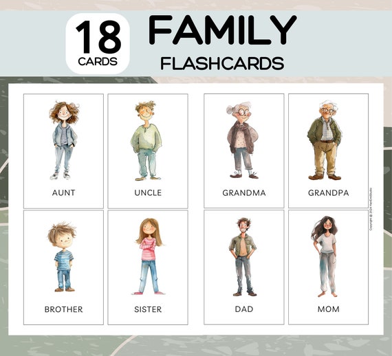 Family Members Flashcards Printable