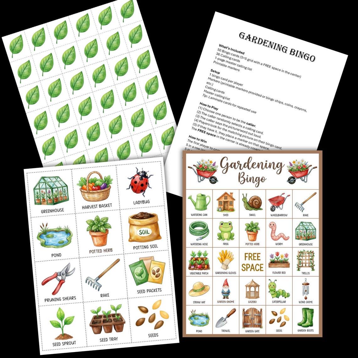 Gardening Bingo Game Printable; Spring Bingo Game; Earth Day Bingo ...