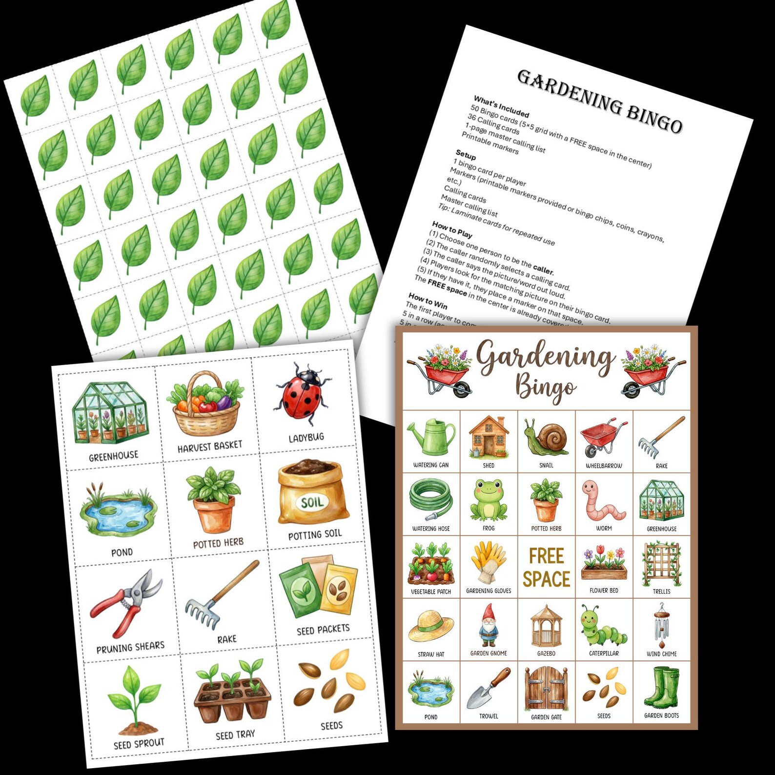 Gardening Bingo Game Printable; Spring Bingo Game; Earth Day Bingo ...