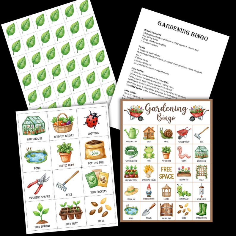Gardening Bingo Game Printable; Spring Bingo Game; Earth Day Bingo ...